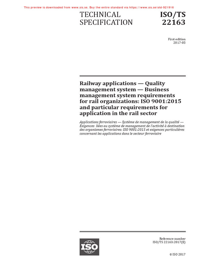 Iso TS 22163 2017 en PDF | PDF | Quality Management | Quality ...