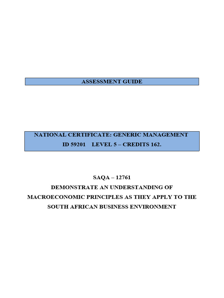 Assessment Guide | PDF | Educational Assessment | Gross Domestic Product