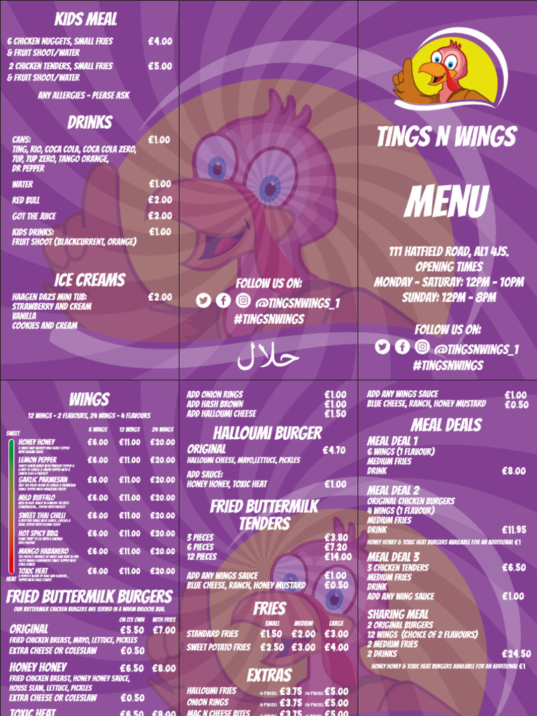 Tings N Wings - Menu - JPG | PDF