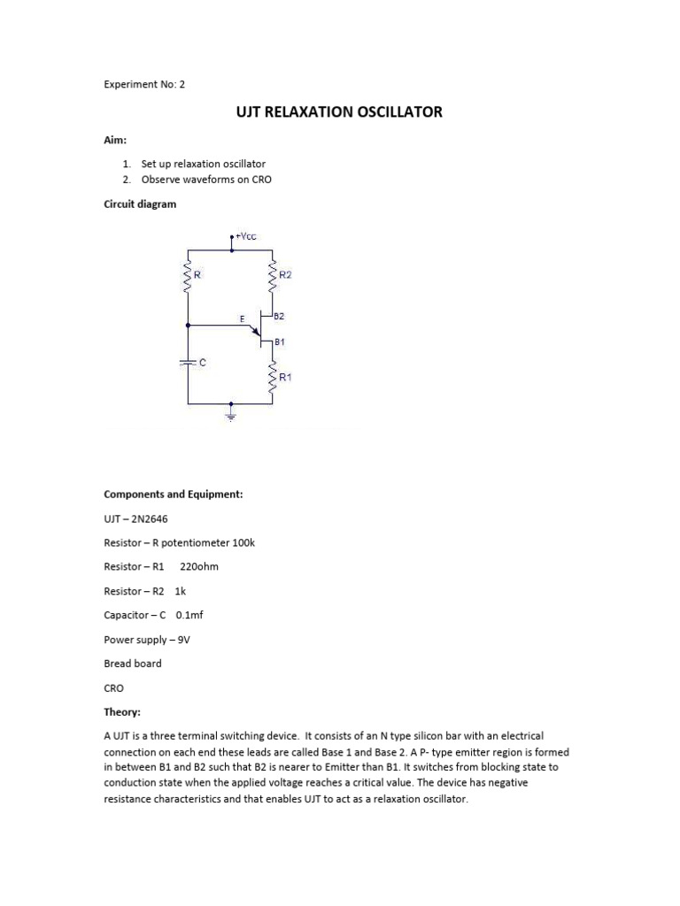 Expt No-2 Relaxation Oscillator | PDF | Science & Mathematics ...