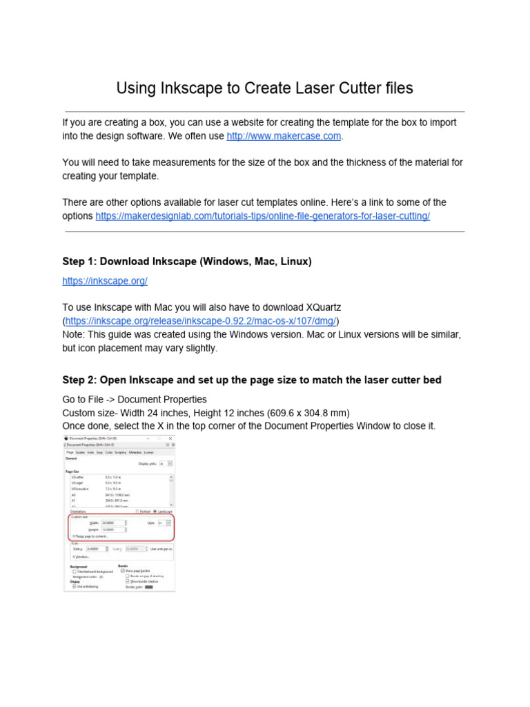 Inkscape for Laser Cutting Guide | PDF | Computer File | Menu (Computing)