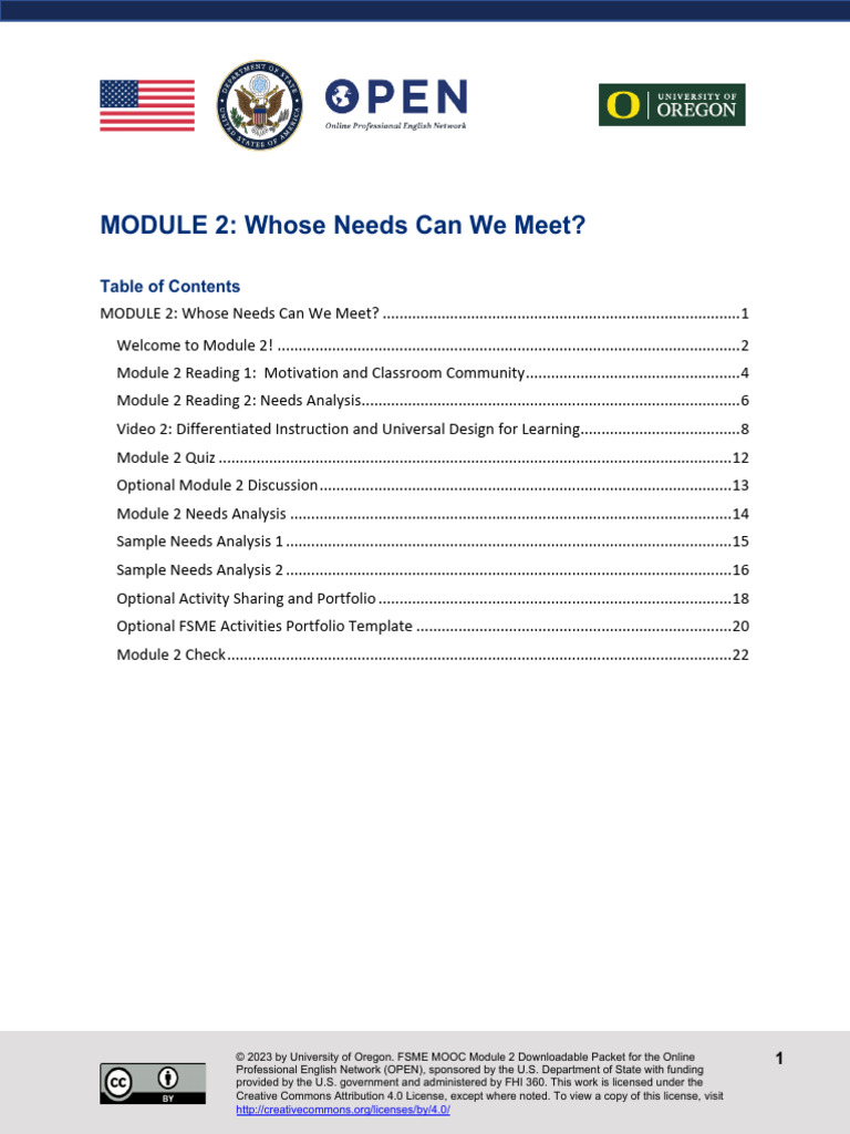 FSME MOOC Module 2 Packet | PDF | Differentiated Instruction | Learning