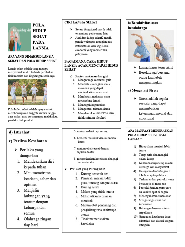 Pola Hidup Sehat Pada Lansia | PDF | Pengembangan Diri
