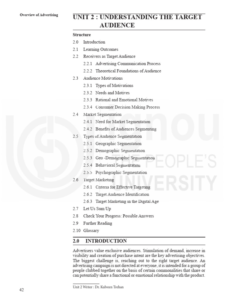 Unit 2 | PDF | Target Audience | Market Segmentation Unit 2 | PDF | Target Audience | Market Segmentation