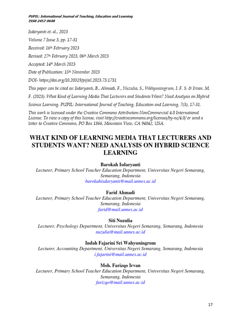 What Kind of Learning Media That Lecturers and Students Want? Need ...