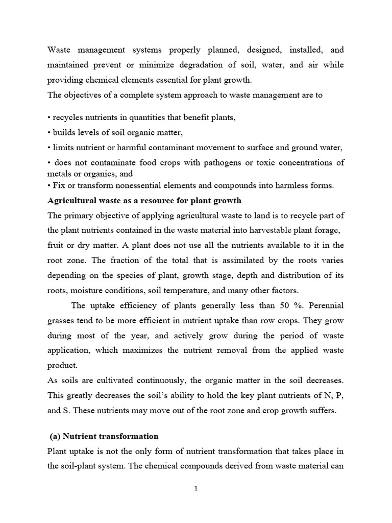 5-Role of Plant in Waste Management REVISED | PDF | Soil | Plant Nutrition