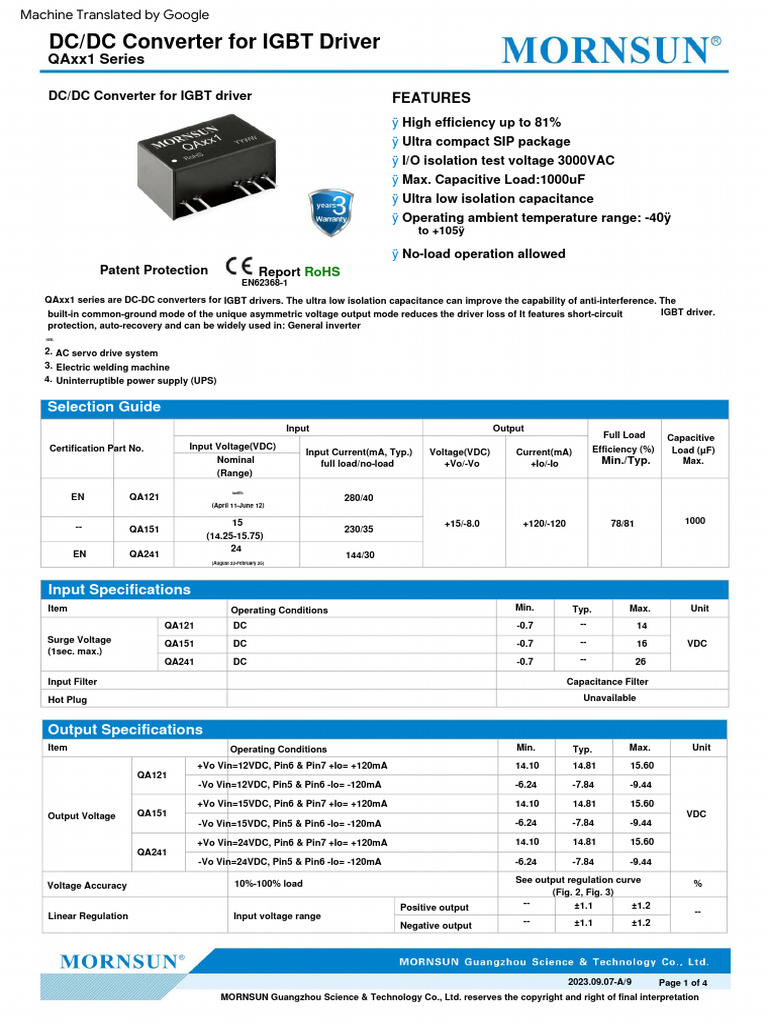 QA121 (Ngu N Cách Ly Cho M CH IGBT Driver) | PDF | Power Supply | Capacitor