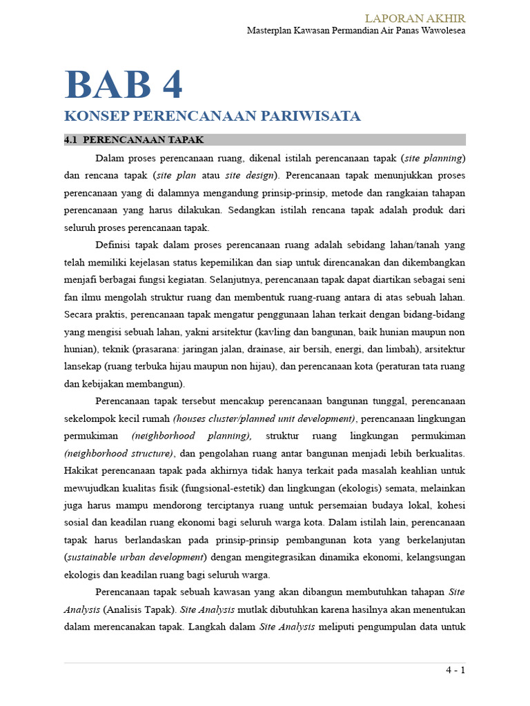 Bab 4 Konsep Perencanaan Pariwisata 2 | PDF