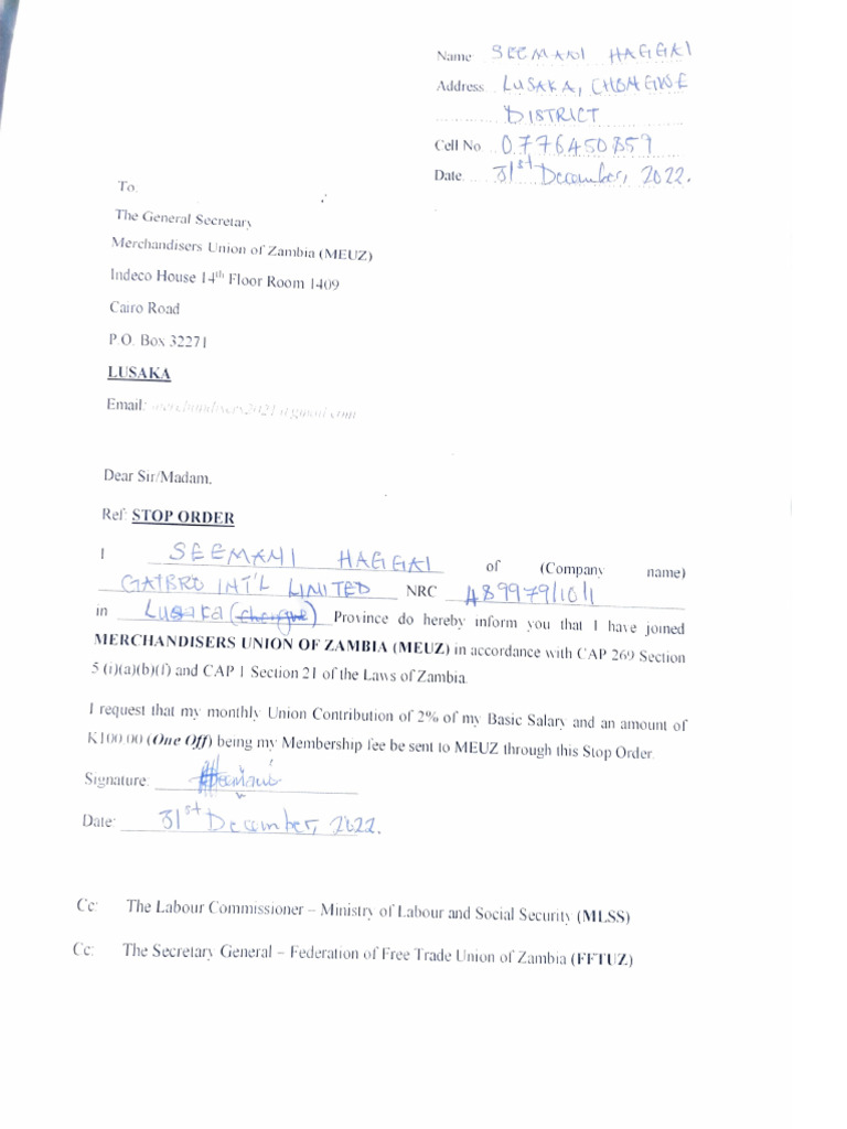 Stop Order Form | PDF