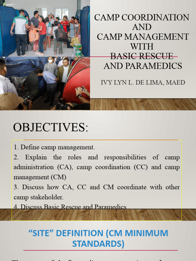 Camp Coordination and Camp Management With Basic Rescue and Paramedics ...