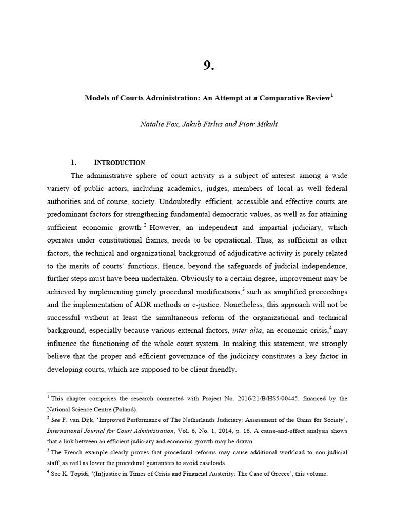 Comparative Review of Court Administration Models | PDF | Judiciaries ...