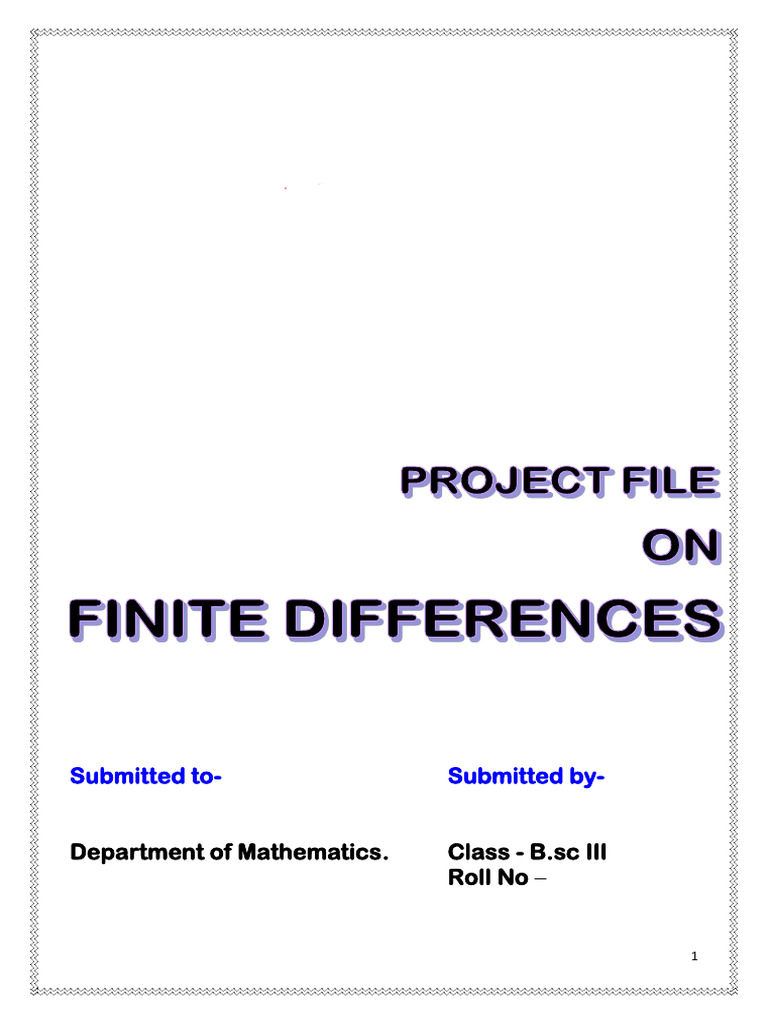 Finite Differences | PDF | Function (Mathematics) | Mathematical Analysis