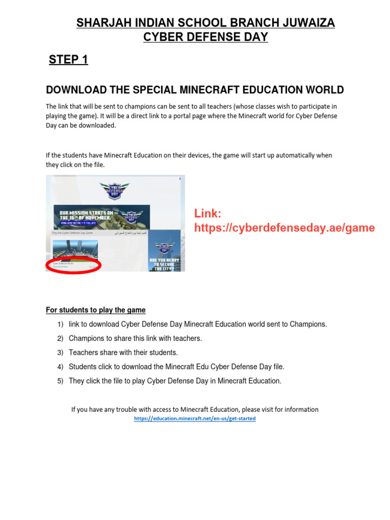Instructions For Playing The Minecraft Education Game | PDF | Computer ...