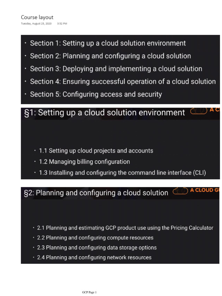 GCP ACE Notes | PDF | Cloud Computing | I Cloud