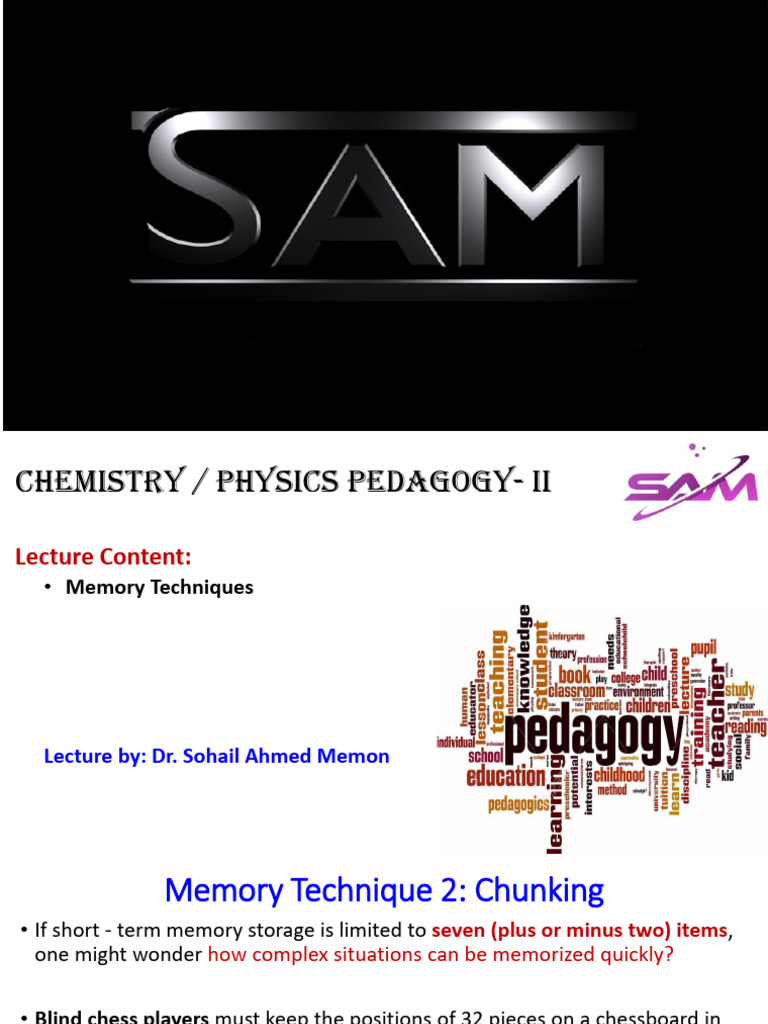 Lecture 05 - Memonry Techniques - 2 (Chem P - II) | PDF | Memory | Recall (Memory)