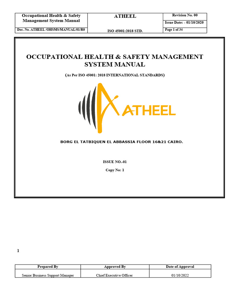 ISO 45001:2018 OH&S Manual | PDF | Occupational Safety And Health | Risk