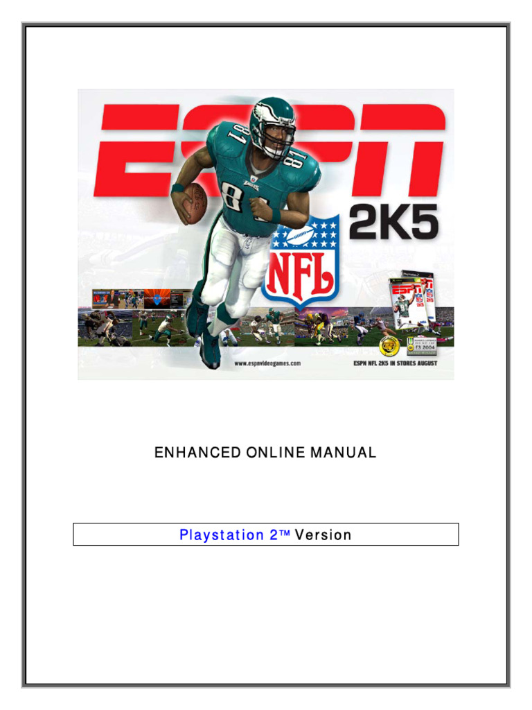 ESPN 2K5 User Manual | PDF | Quarterback | American Football