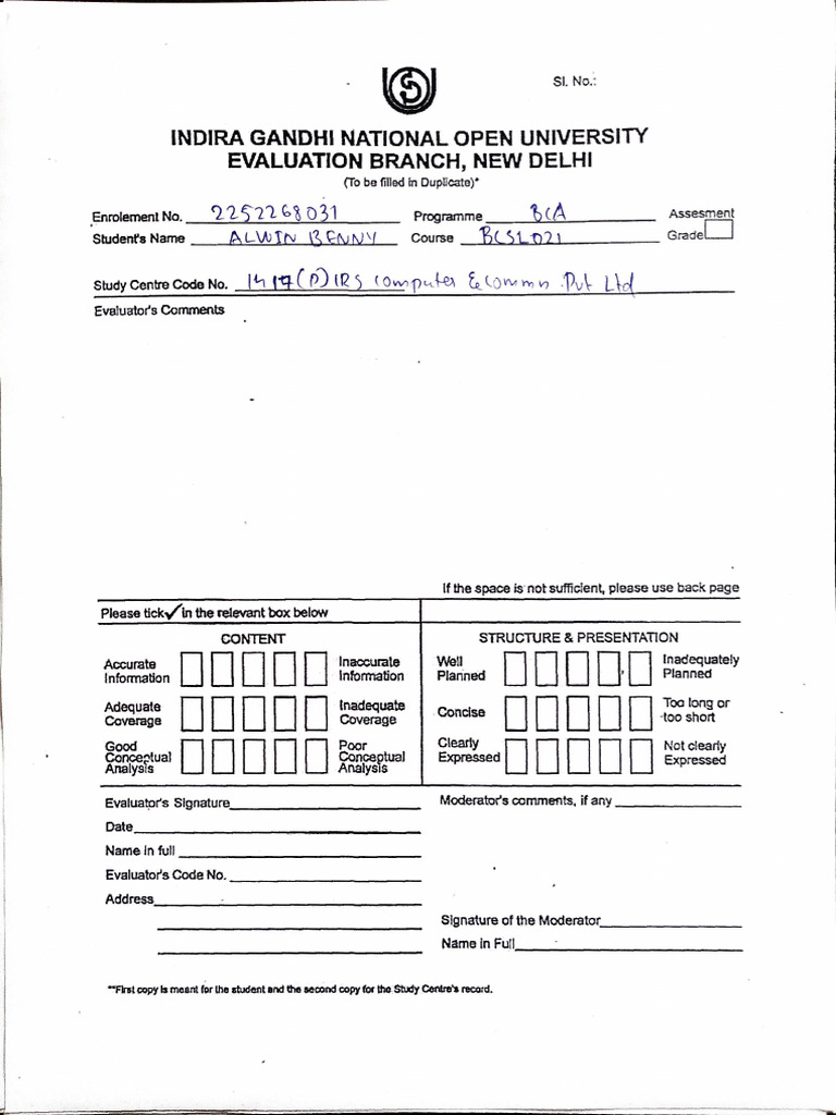 Assignment BCSL 021 | PDF