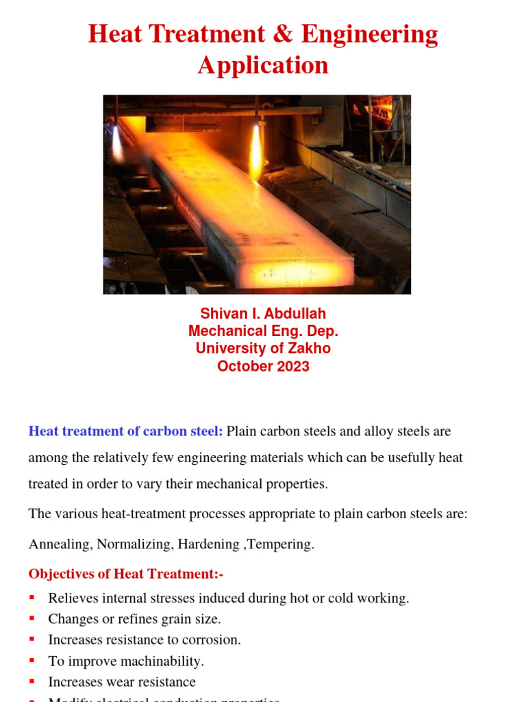 3 - Heat Treatment & Engineering Application | PDF | Heat Treating | Steel