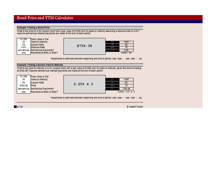 Bond Price Calculator | PDF