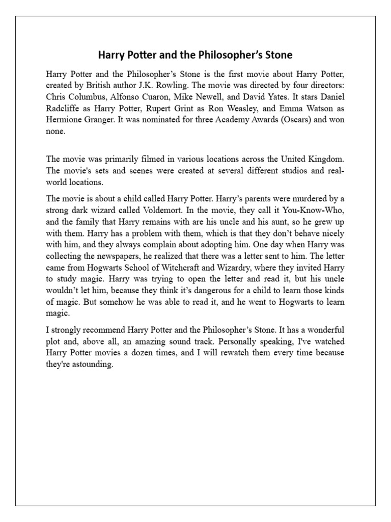 Harry Potter and The Philosopher | PDF | Mystery, Thriller & Crime ...