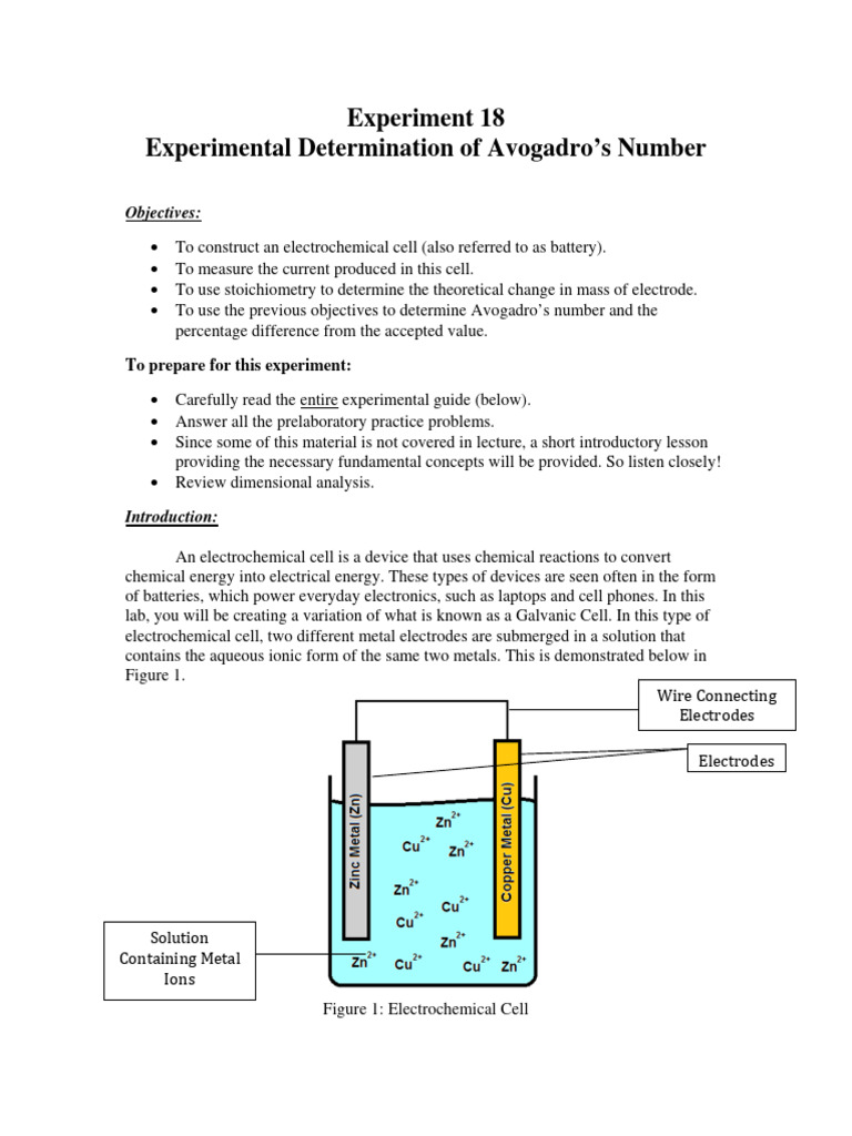 Determining Avogadro’s Number Experiment | PDF | Electrochemistry | Redox