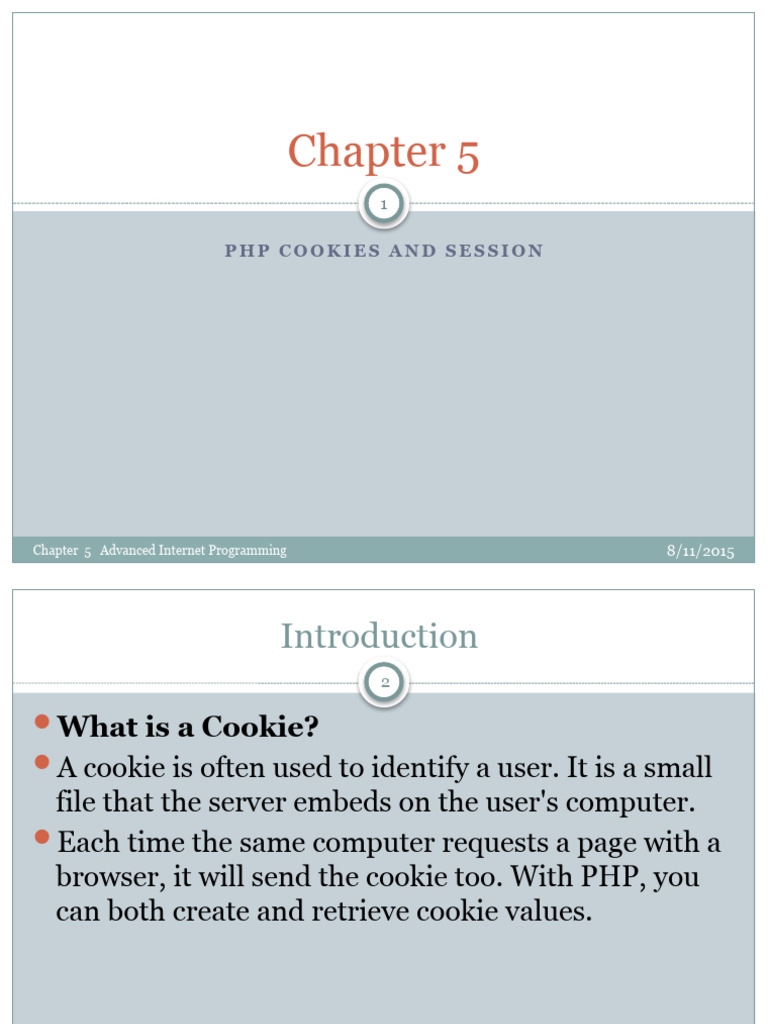 Chapter 5 | PDF | Http Cookie | Php