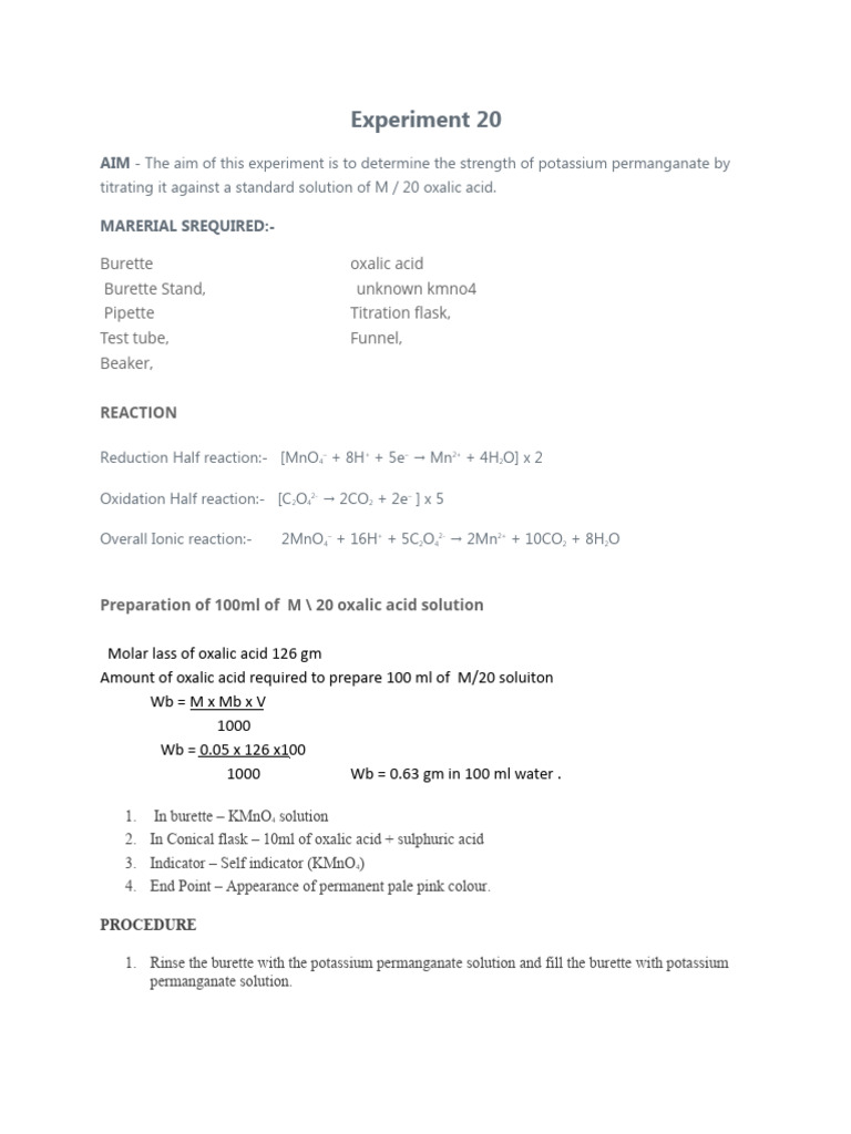 Experiment No 20 | PDF
