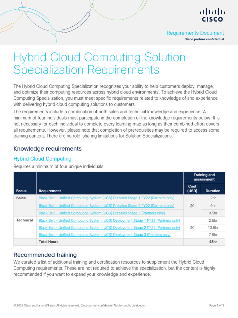 Hybrid Cloud Computing Solution Specialization Requirements | PDF | Cloud Computing ...