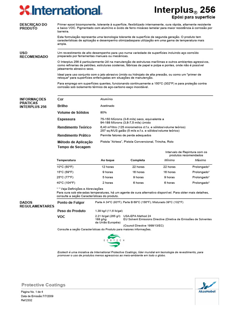 Interplus® 256 | Download grátis PDF | Epóxi | Corrosão