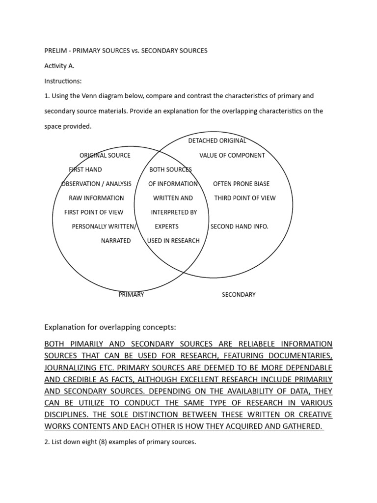 Activity | PDF | Primary Sources | Information