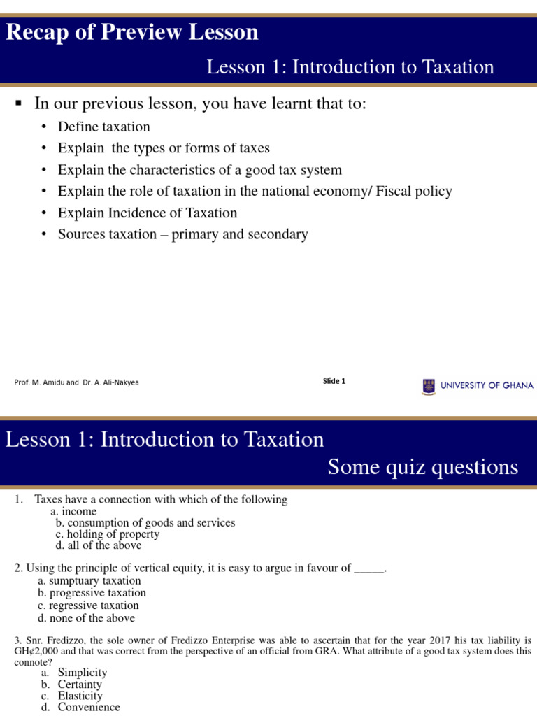 Lesson 2 Tax Accounting Principles | PDF | Tax Deduction | Expense