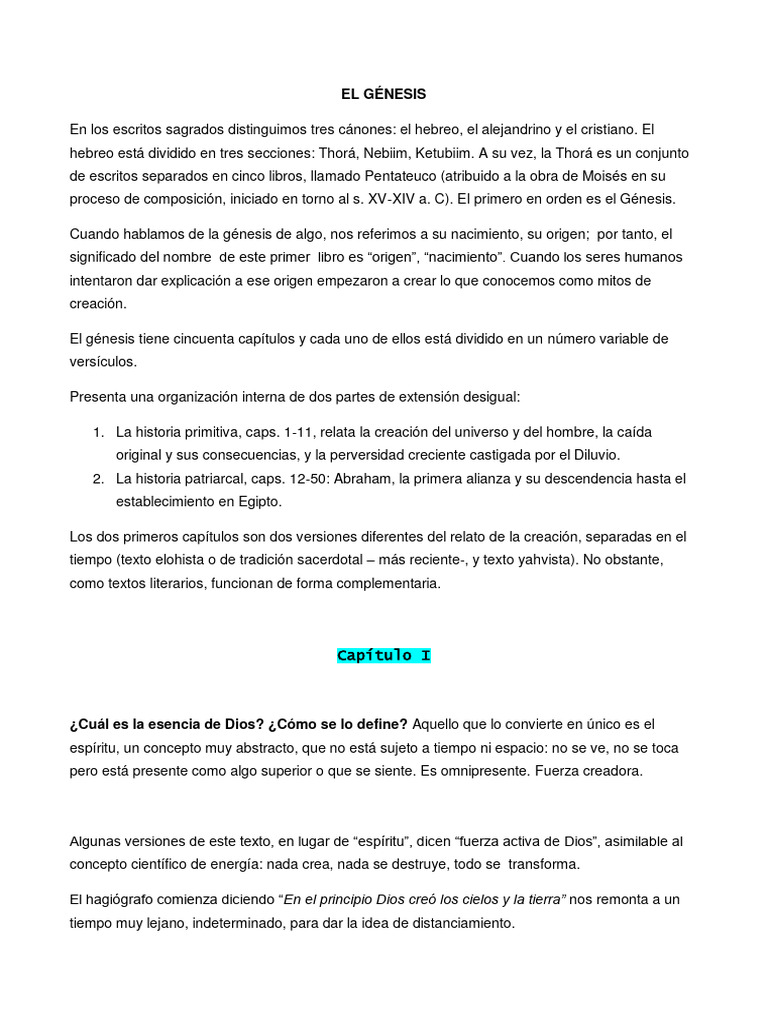 El G Nesis 1 2 3 | PDF | Libro del Génesis | Jardín del Edén