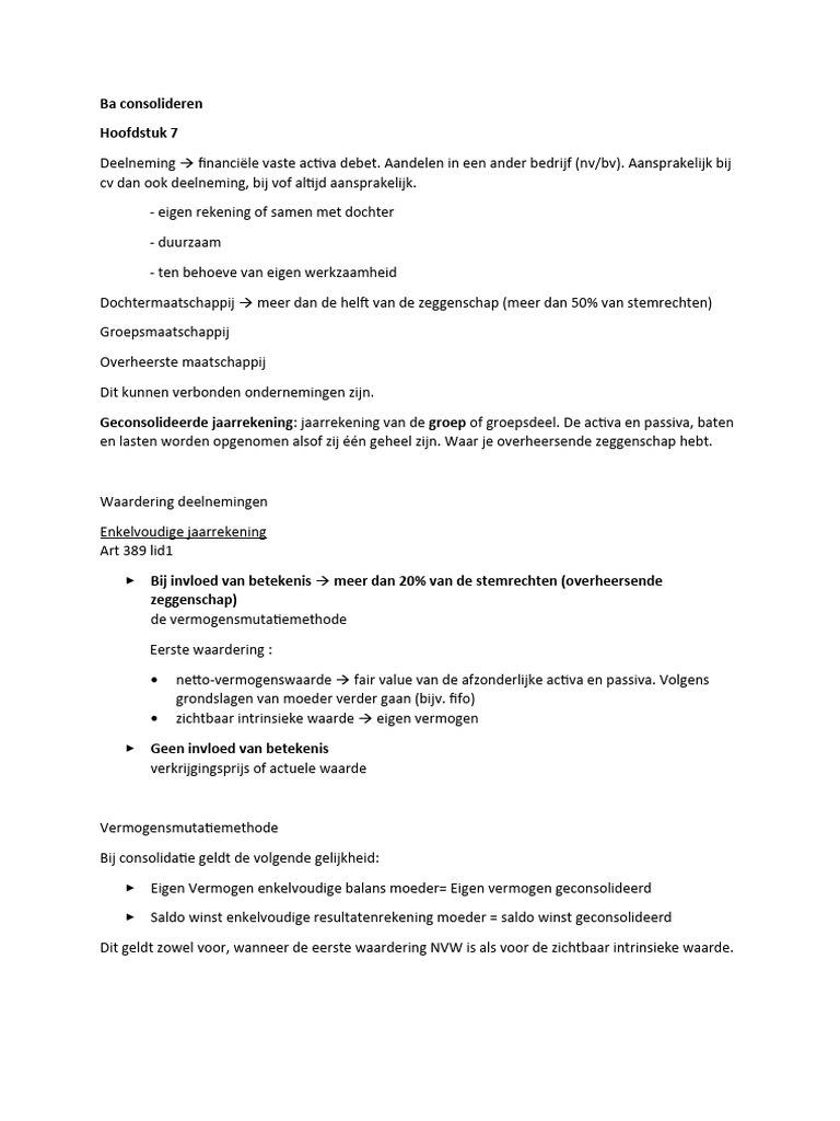 Ba Consolideren Voorbeelden | PDF
