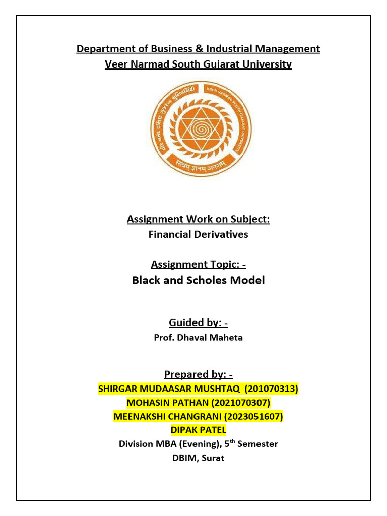 FD - BS Model | PDF | Black–Scholes Model | Option (Finance)