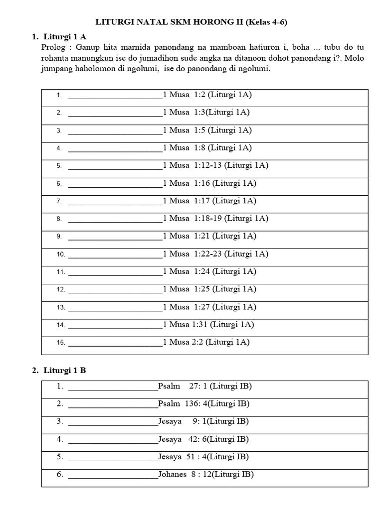 Liturgi Natal SKM Horong II Kelas 4-6 | PDF | Filsafat | Agama ...
