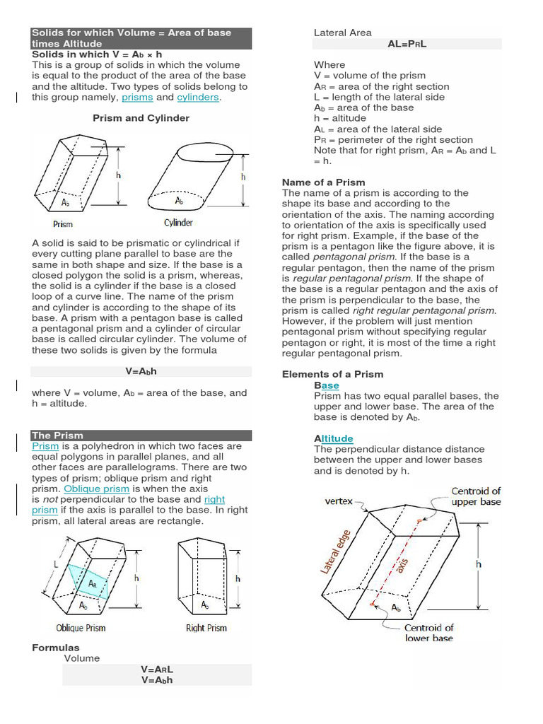 Solid-Mensuration-VAbh | PDF | Rectangle | Area