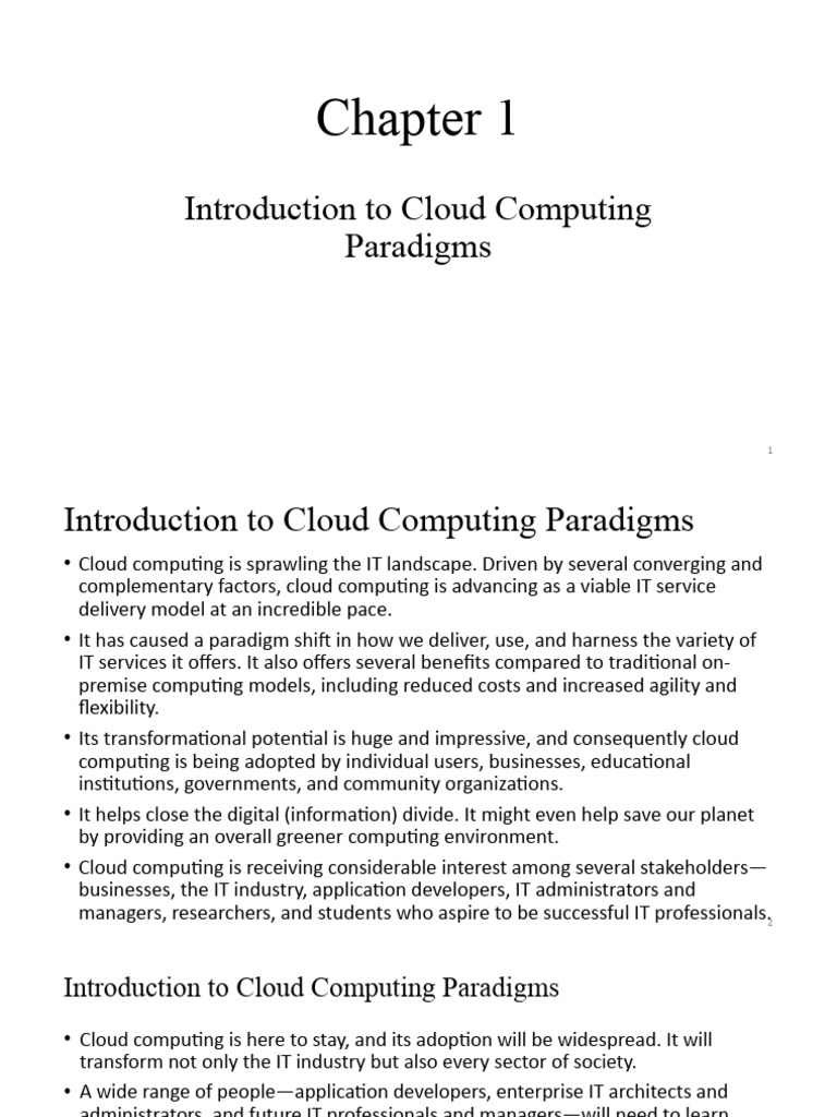 Chapter 1 Introduction Pdf Cloud Computing Computing