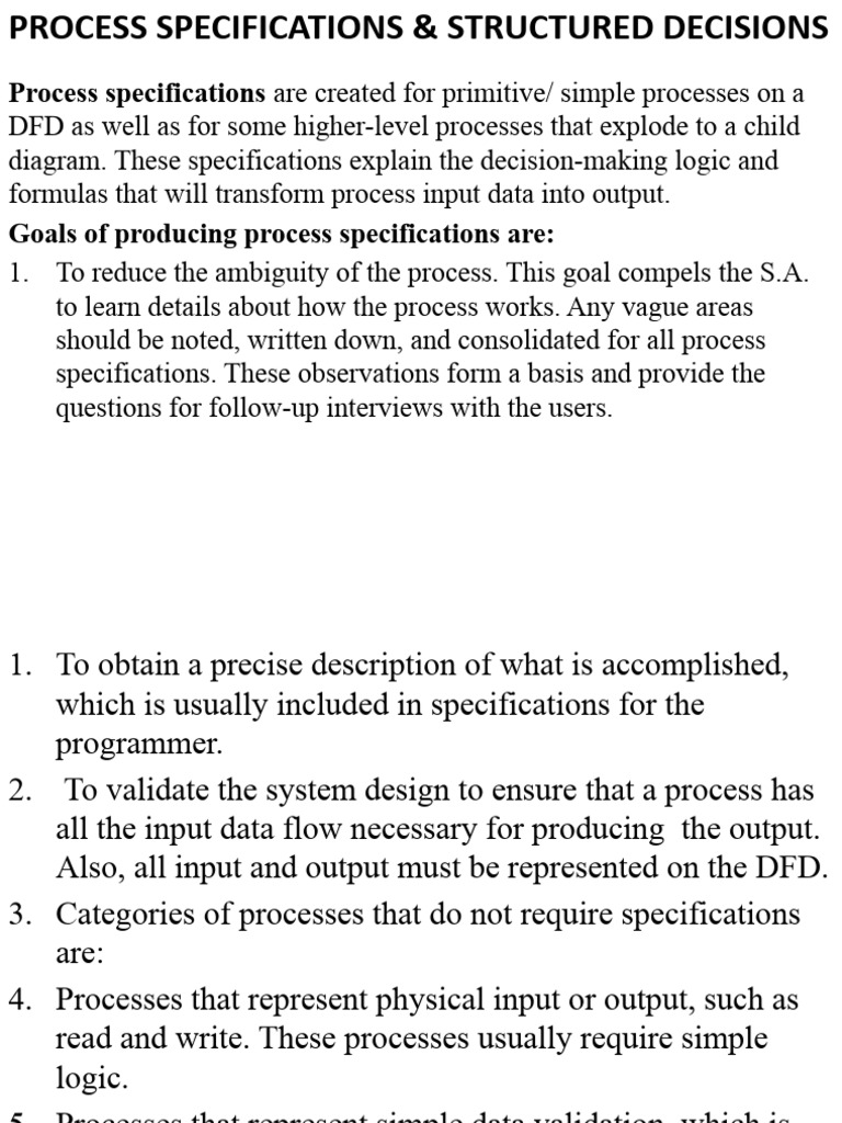 Process Specifications - Copy | PDF