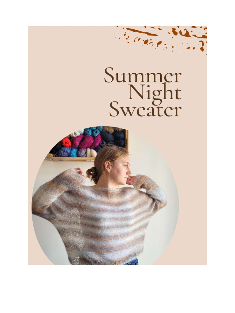 Summer Night Sweater EN | Download Free PDF | Knitting | Knitting Needle