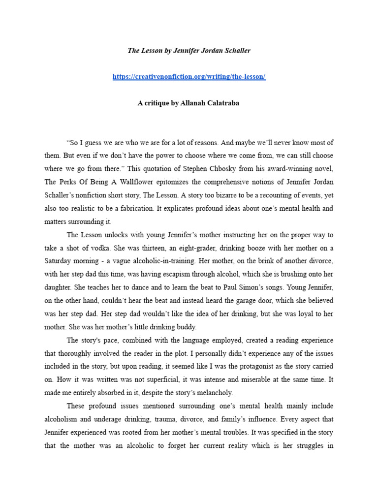 Critique Paper | PDF | Psychological Trauma