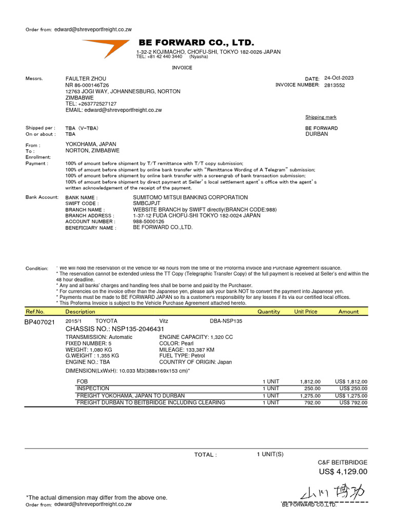 InvoiceNo 2813552 | PDF | Invoice | Wire Transfer