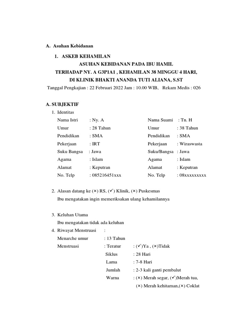 Contoh SOAP | PDF | Kesehatan Holistik | Gaya Hidup