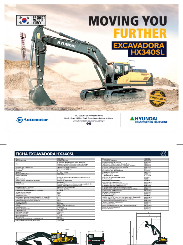 Excavadora Hyundai HX340LS | PDF