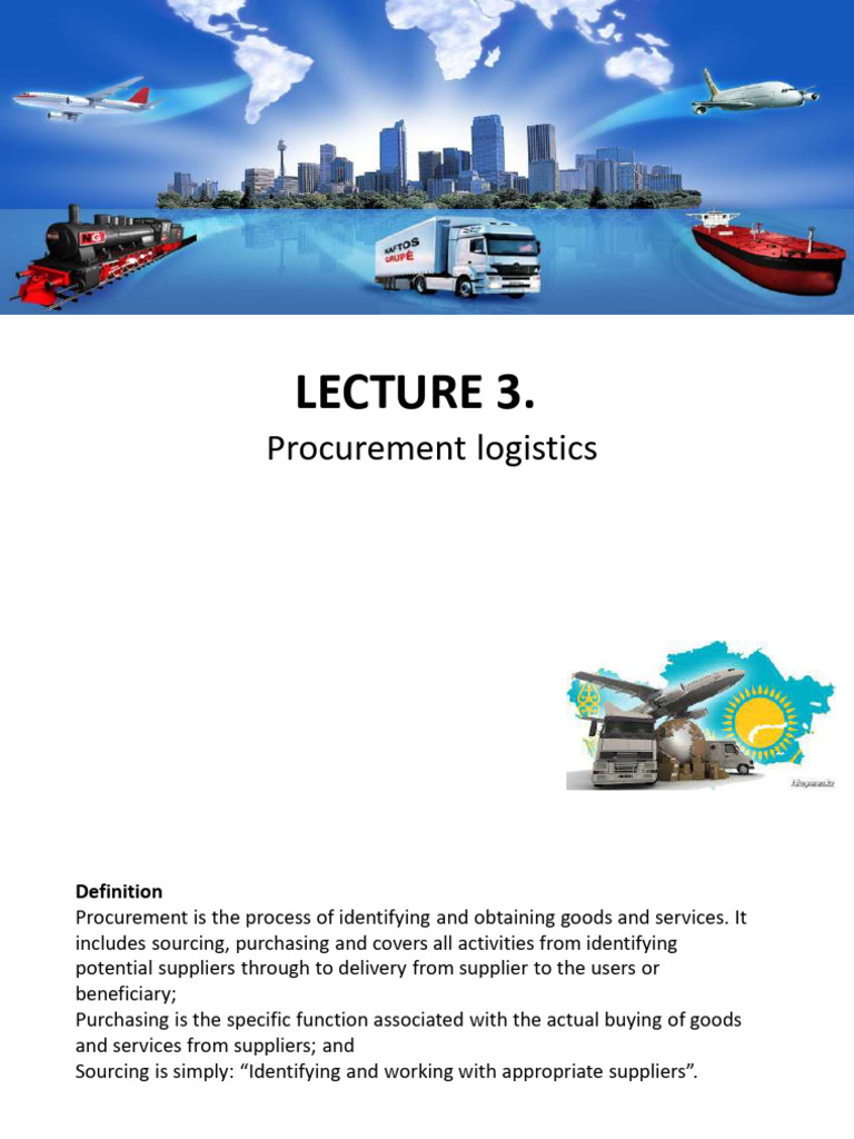 Lecture Procurement Logistics Pdf Procurement Supply Chain
