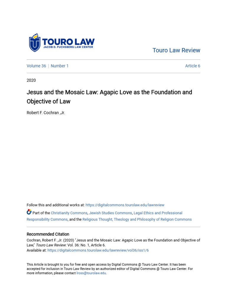 Jesus and The Mosaic Law | PDF | Jesus | Paul The Apostle