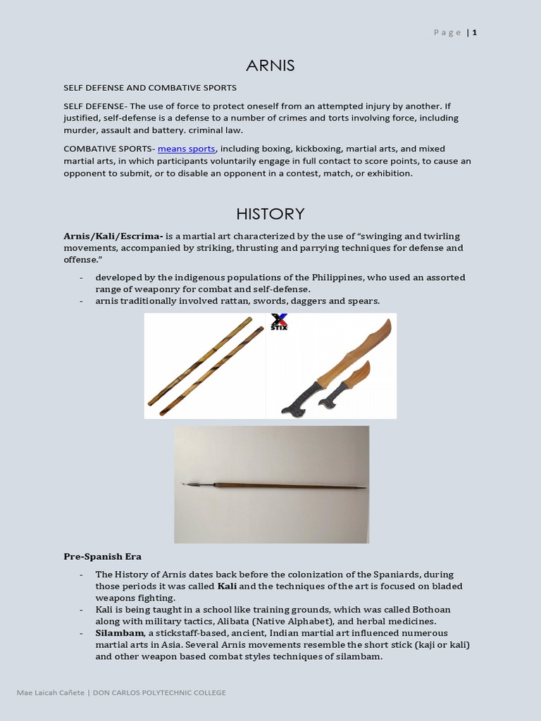 History of Arnis | Download Free PDF | Combat Sports