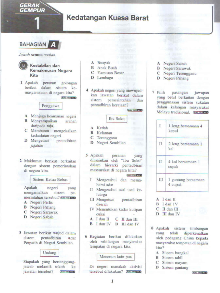 Sejarah TKT 3-Bab1 - Questions | PDF