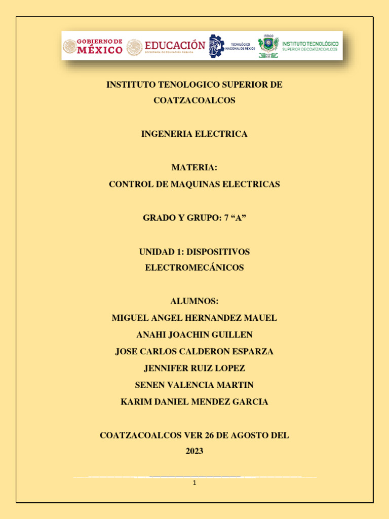Práctica 1. El Relevador y Contactor | PDF | Relé | Ciencia de los ...