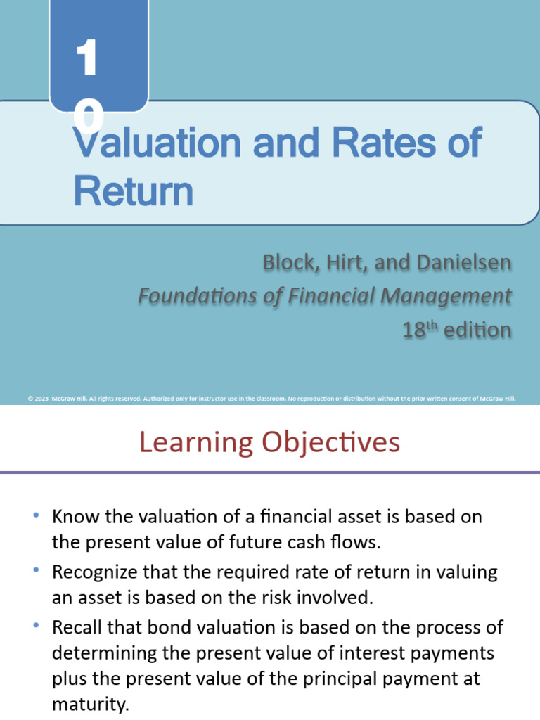 Valuation and Rate of Returns | PDF | Yield (Finance) | Present Value